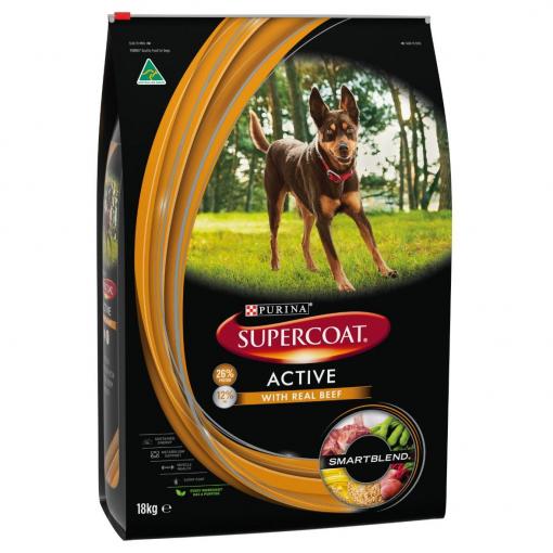 Supercoat Adult Dog Active Beef 18kg – Petstock Country Brindabella